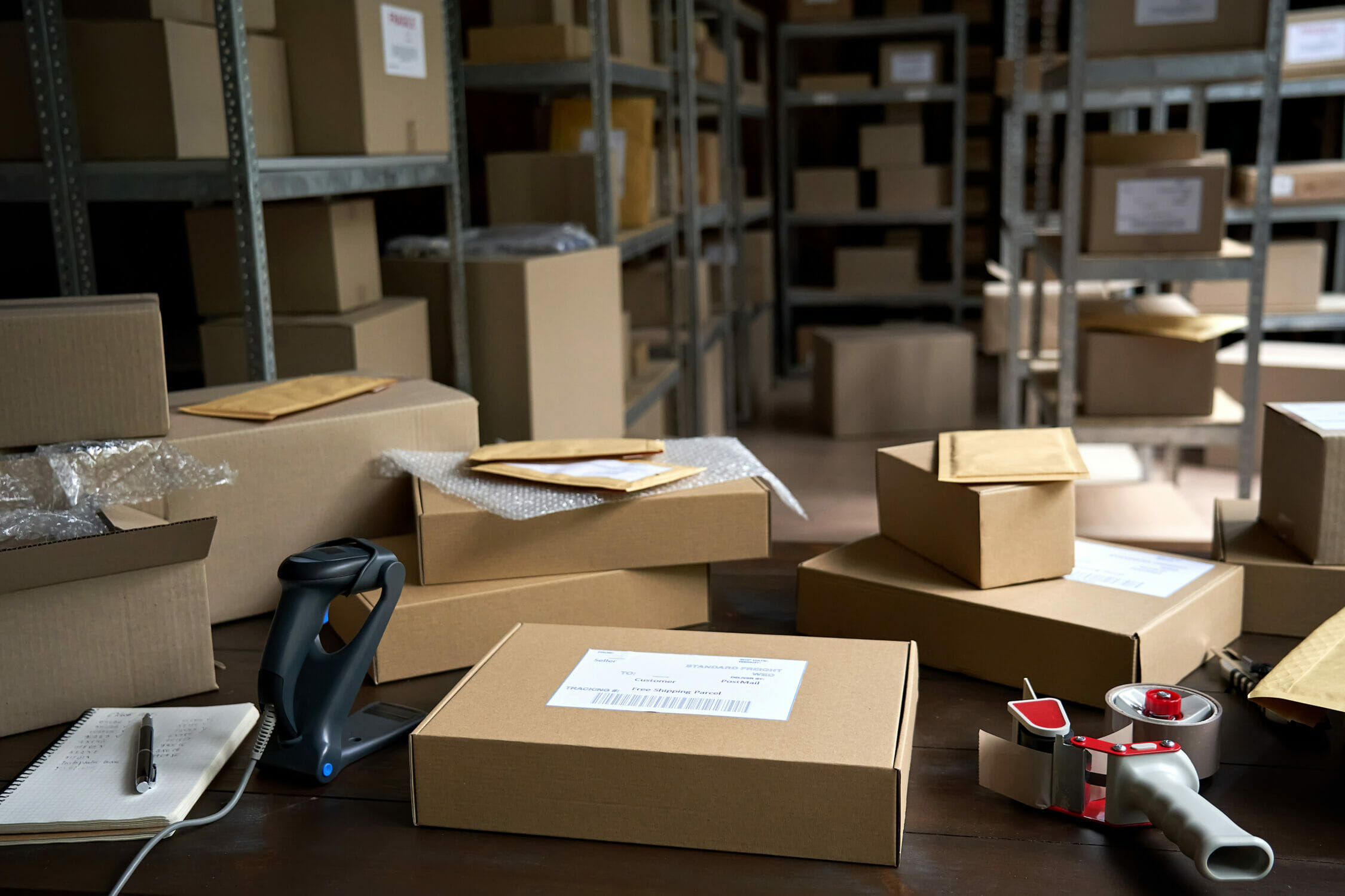 Distribution,Warehouse,Background,,Commercial,Shipping,Order,Boxes,For,Dispatching,On ...
