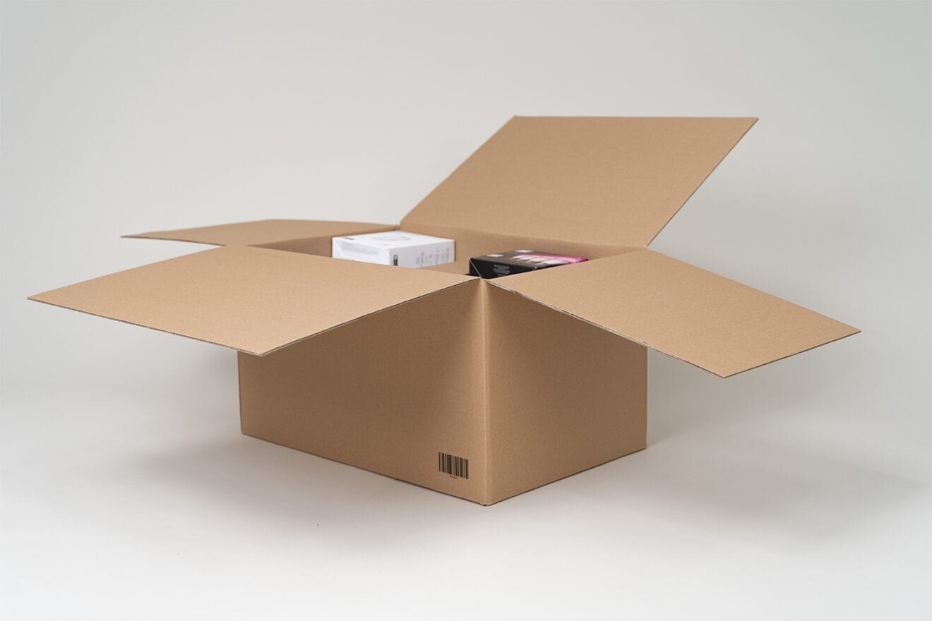 Versandverpackung von Thimm mit digital gedruckten Barcodes - packaging journal